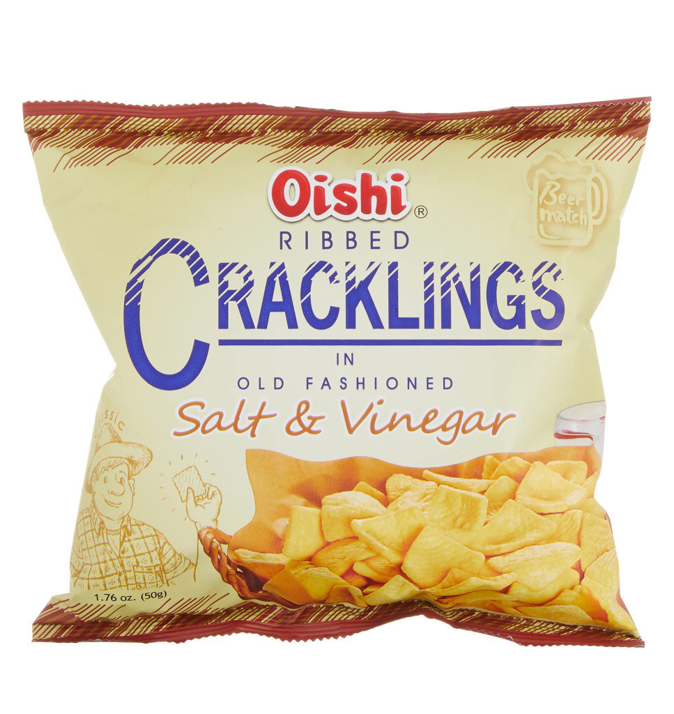 Oishi Ribbed Cracklings Salt&Vinegar 50Gm | Seven Emirates Supermarket LLC